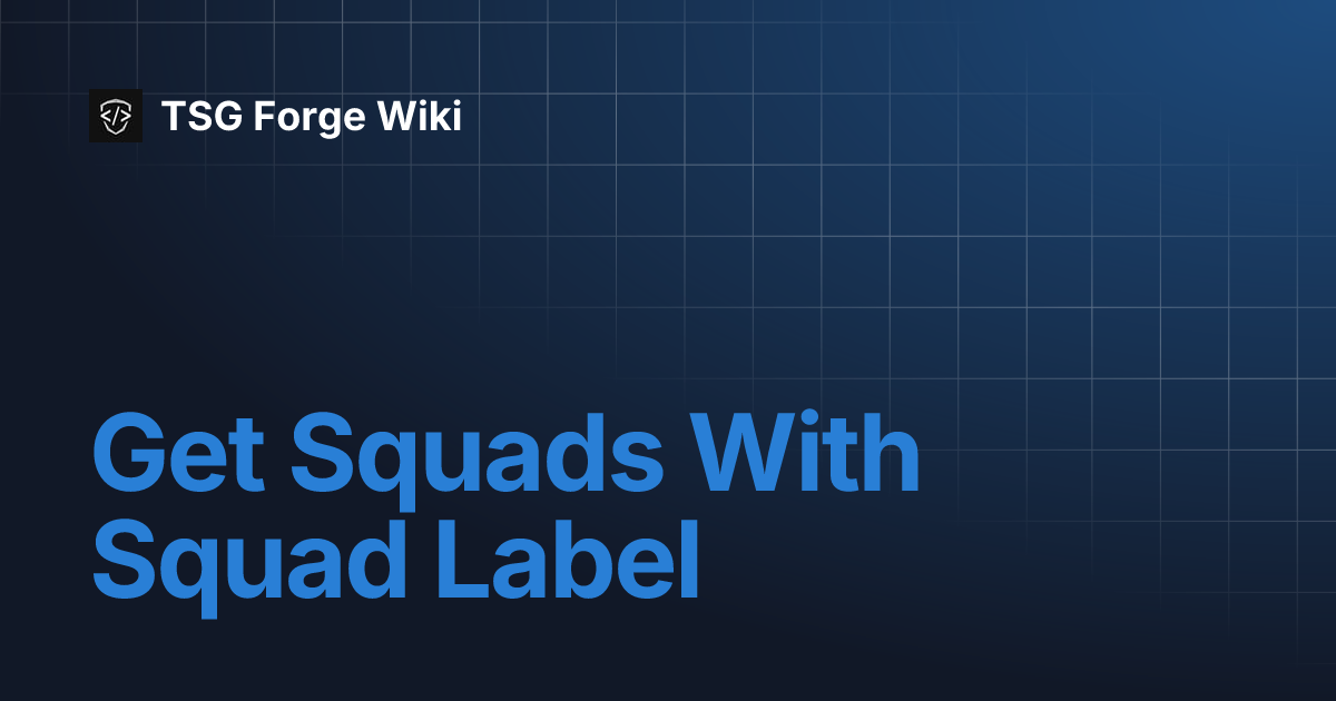 Get Squads With Squad Label | TSG Forge Wiki