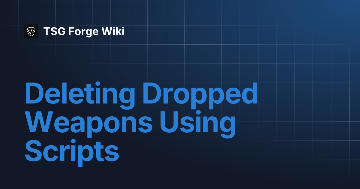Deleting Dropped Weapons Using Scripts | TSG Forge Wiki